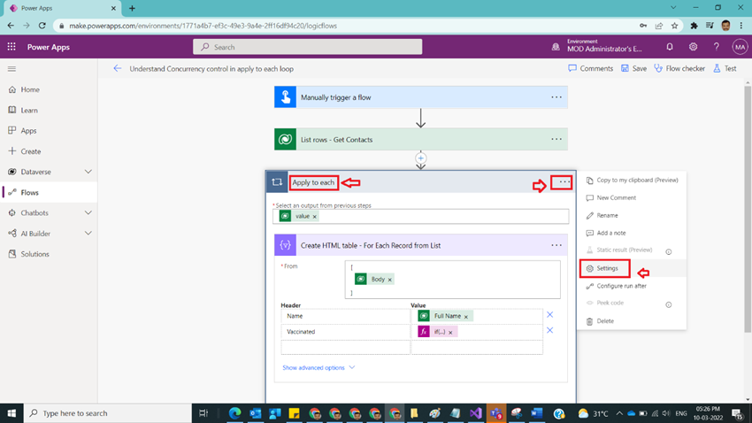 Understand Concurrency Control In Apply To Each Loop In Power Automate